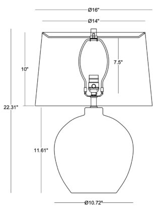 Adam Table Lamp - grey ceramic | FlowDecor