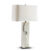 Annette Table Lamp - white composite stone, bronze black metal | FlowDecor