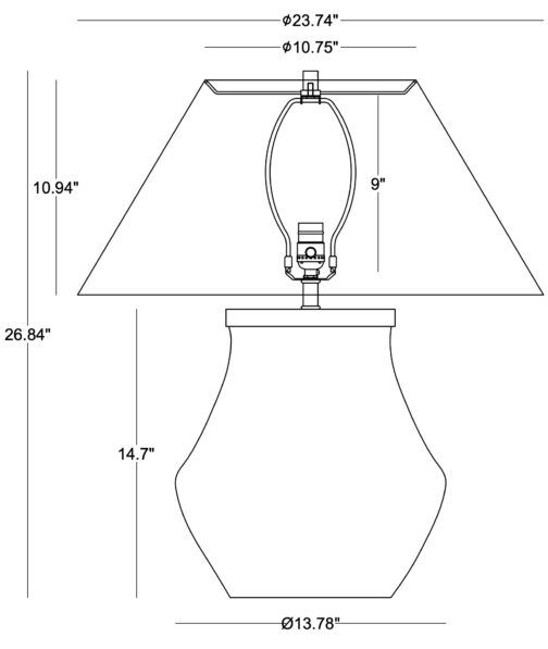 Drew Table Lamp - black ceramic | FlowDecor