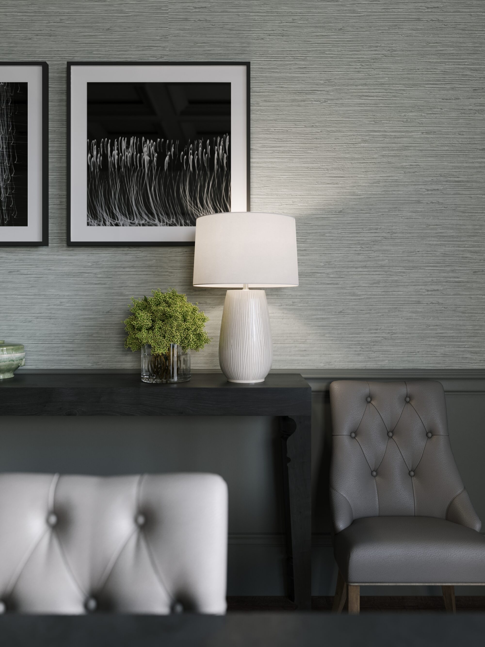 Hilda Table Lamp - grey ceramic | FlowDecor