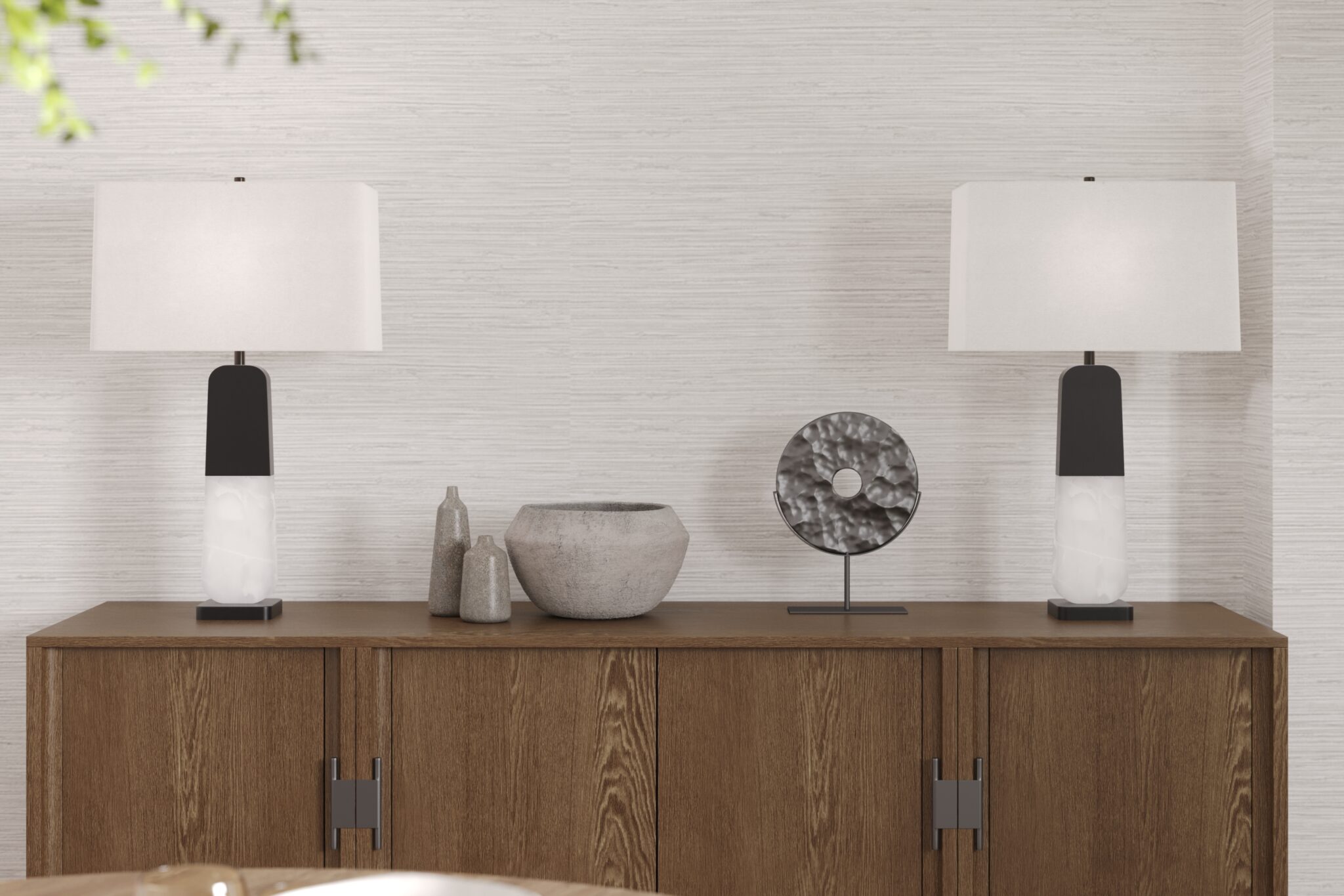 Phillip Table Lamp - alabaster, bronze black metal | FlowDecor