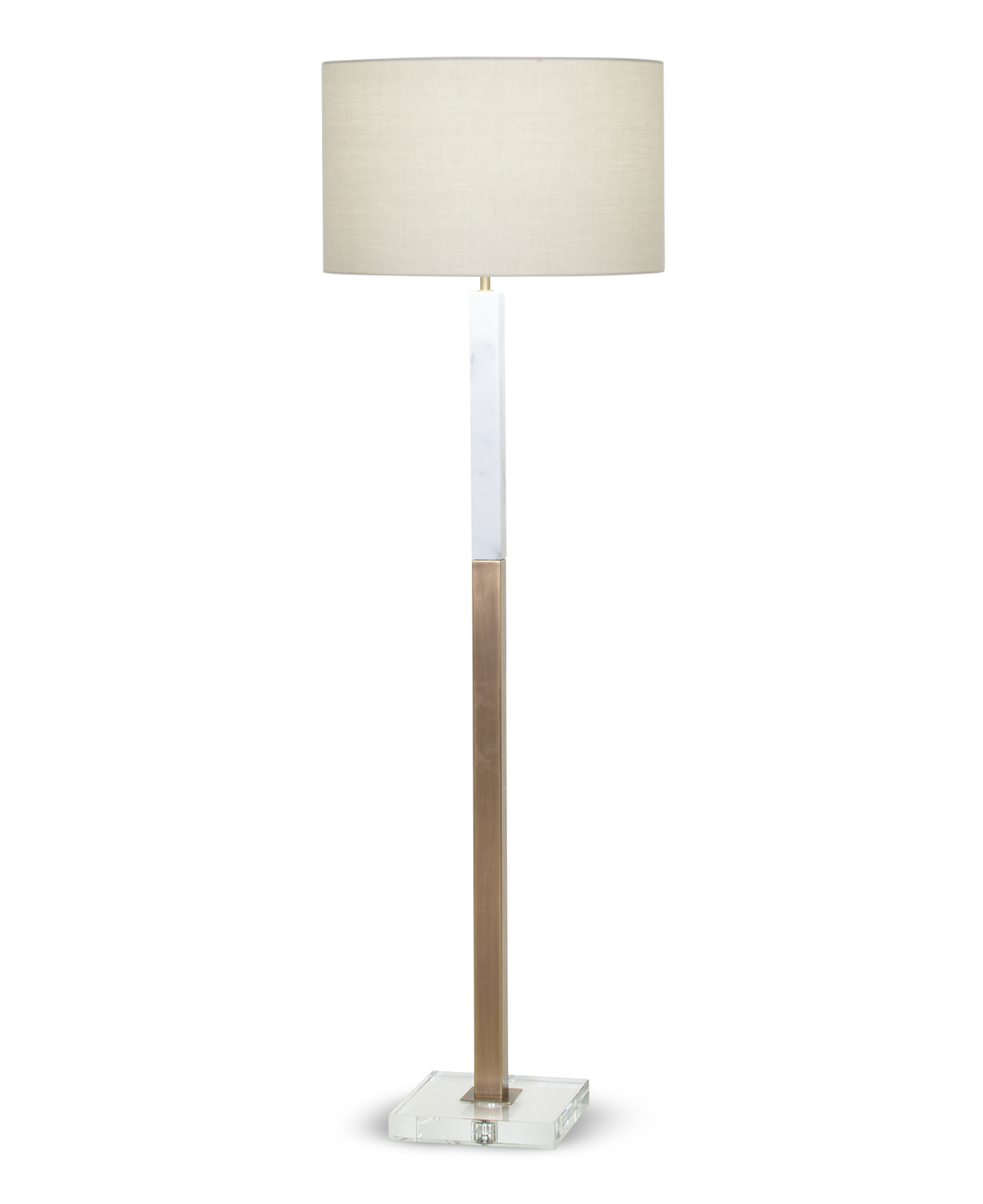 Sanders Floor Lamp - white marble, antique brass | FlowDecor