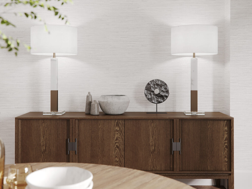 Sanders Table Lamp - white marble, antique brass | FlowDecor