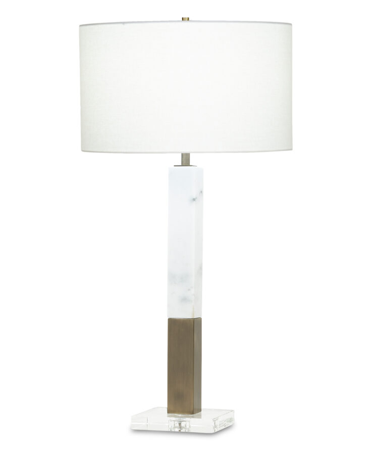 Sanders Table Lamp - white marble, antique brass | FlowDecor