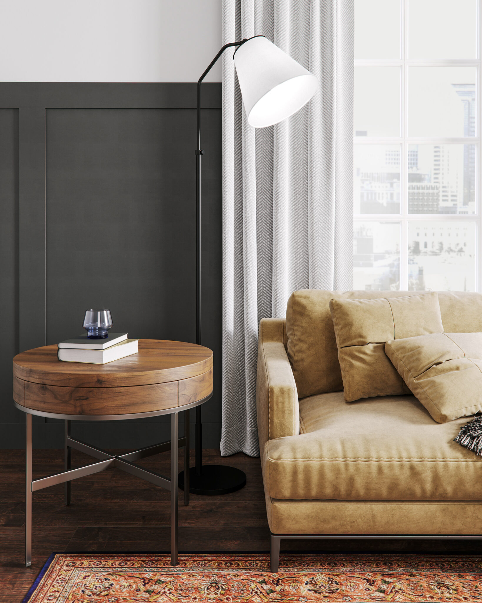 Ward Floor Lamp - bronze black metal | FlowDecor