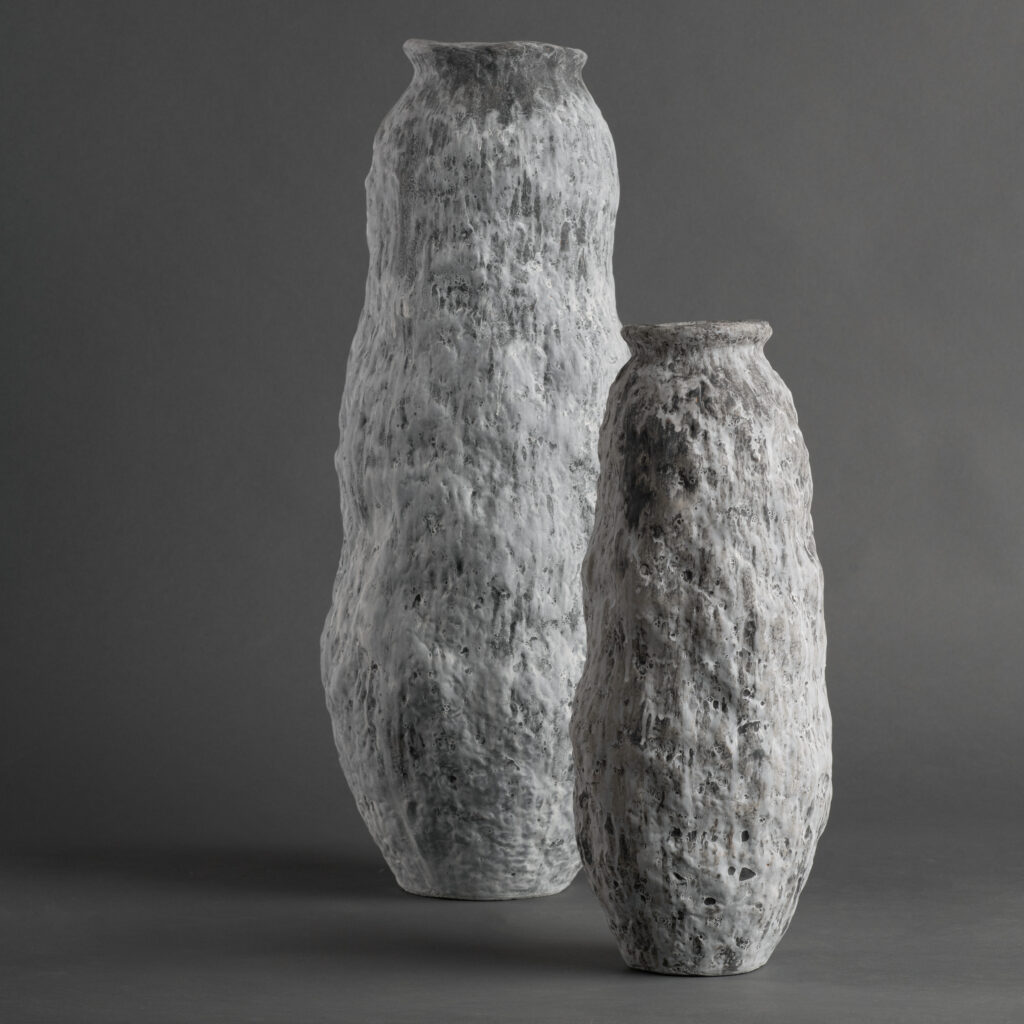 Maya Large Vase - grey ceramic | FlowDecor